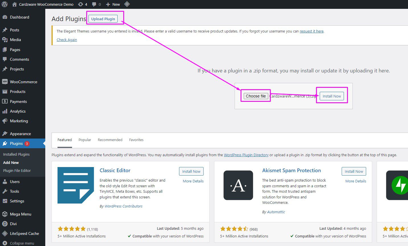 Connect your Woocommerce store to Cardzware - Cardzware App